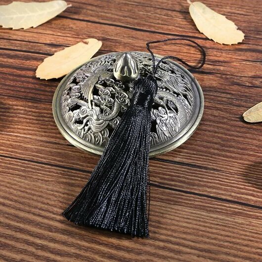 Шелковые бахромы Beadia, 2 шт. Black