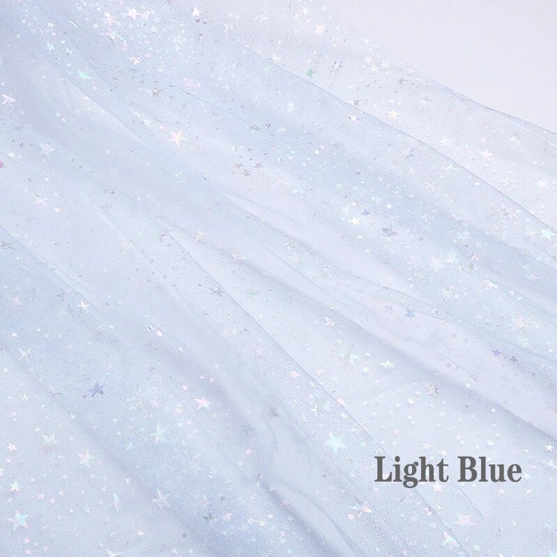 Тюль Light blue с звездным принтом 150x182 см