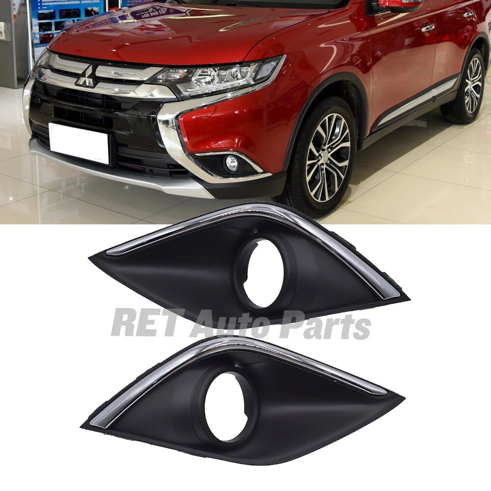 Хромированная крышка противотуманной фары для Mitsubishi Outlander 3 2016 2017 2018, накладка A Pair