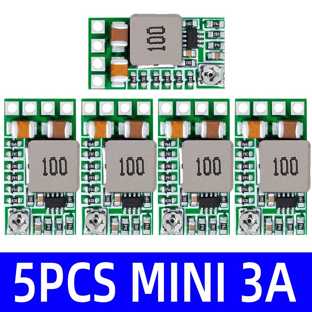 5PCS Мини понижающий преобразователь 12-24В/1.8-12В 3A