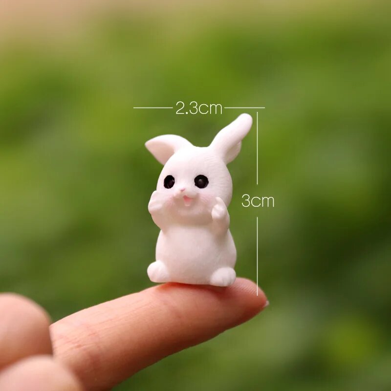 Миниатюрный кролик из смолы для декора Белый, rabbit