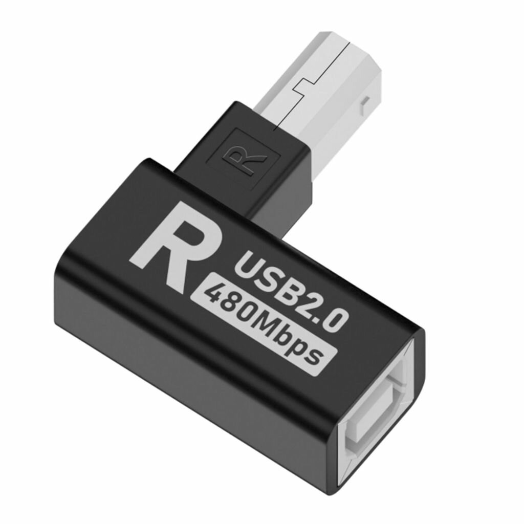 USB-концентратор, USB2.0 B женский к мужскому адаптер для принтеров и музыкальных инструментов - правый угол