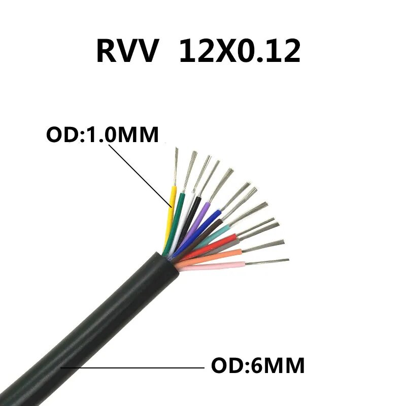 Провод RVV SAKESI 2 метра 10/12/14/16/20/24 жил 12cores 26AWG 0.12MM