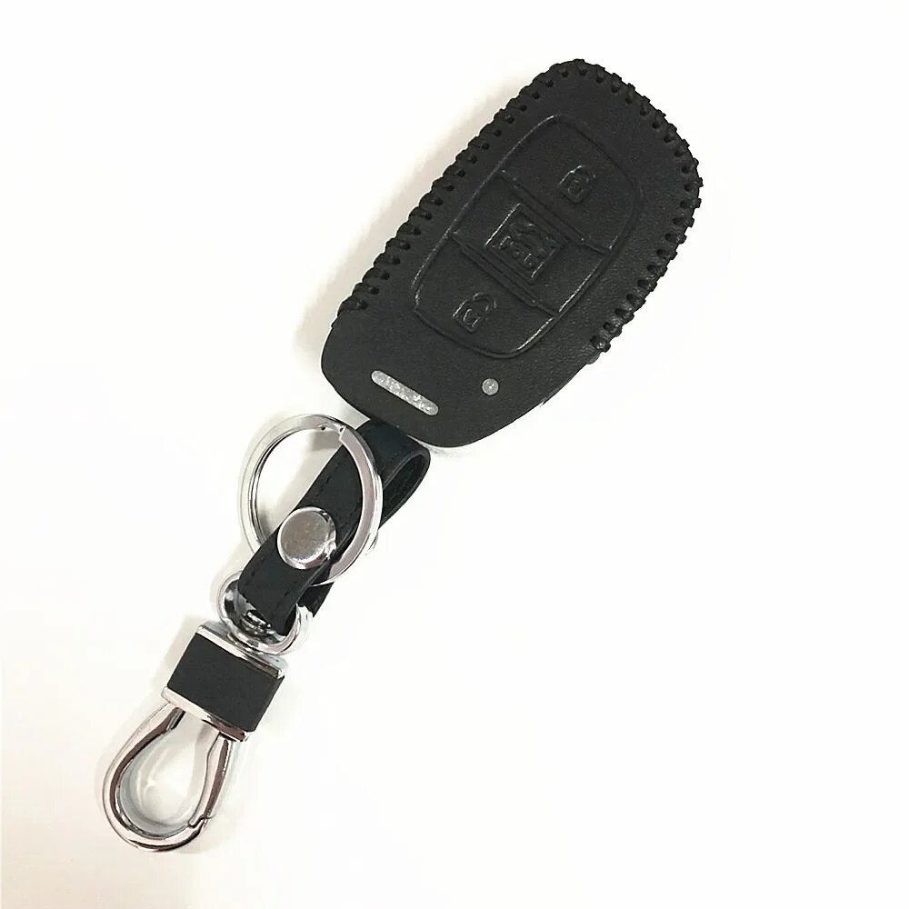 Кожаный чехол для ключей, чехол-брелок для ключей для Hyundai ix35 iX45 ix20 A Type Black thread