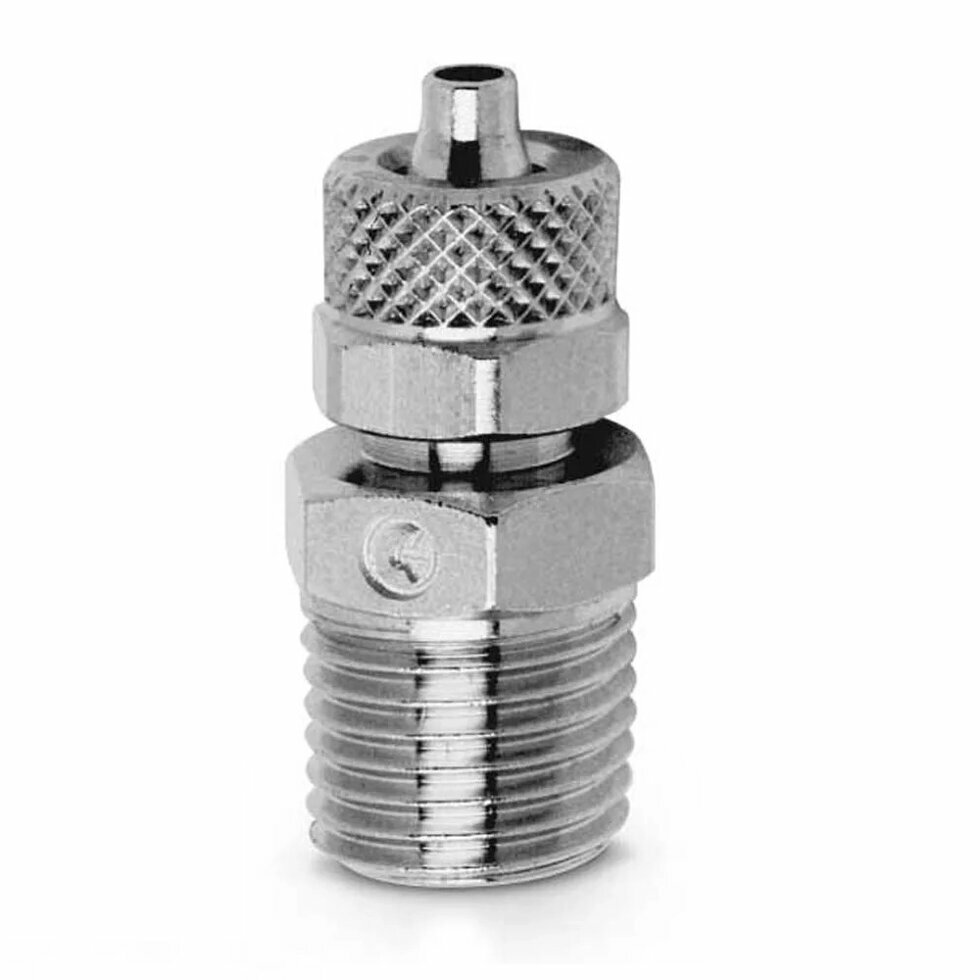 Фитинг пневматический прямой для трубки 5/3 мм, НР1/8", с накидной гайкой Camozzi 1510