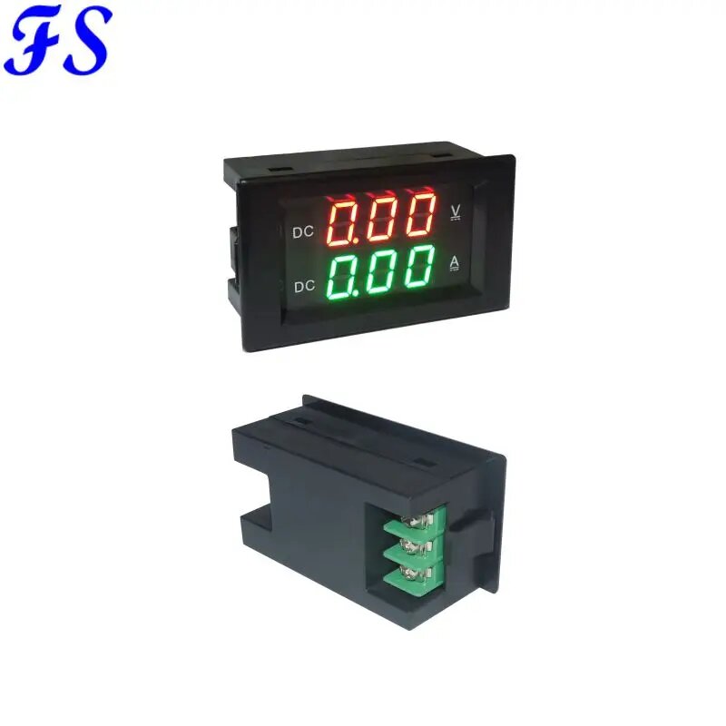 Цифровой вольтметр-амперметр DC 0-600V, 3A, Black cover