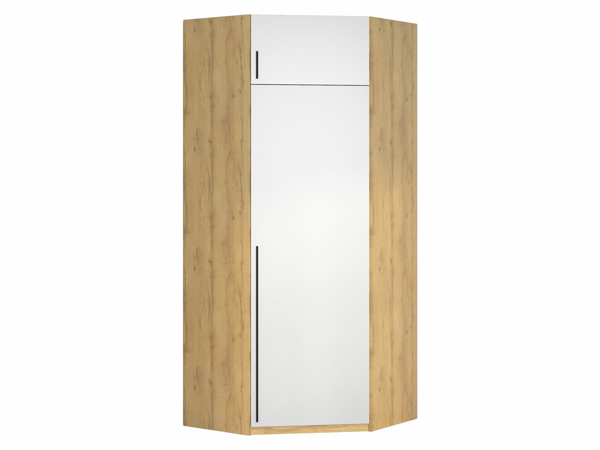 Шкаф угловой распашной МногоМеб Лаура 1000-А, 100х50x240, антресоль, дуб вотан/белый