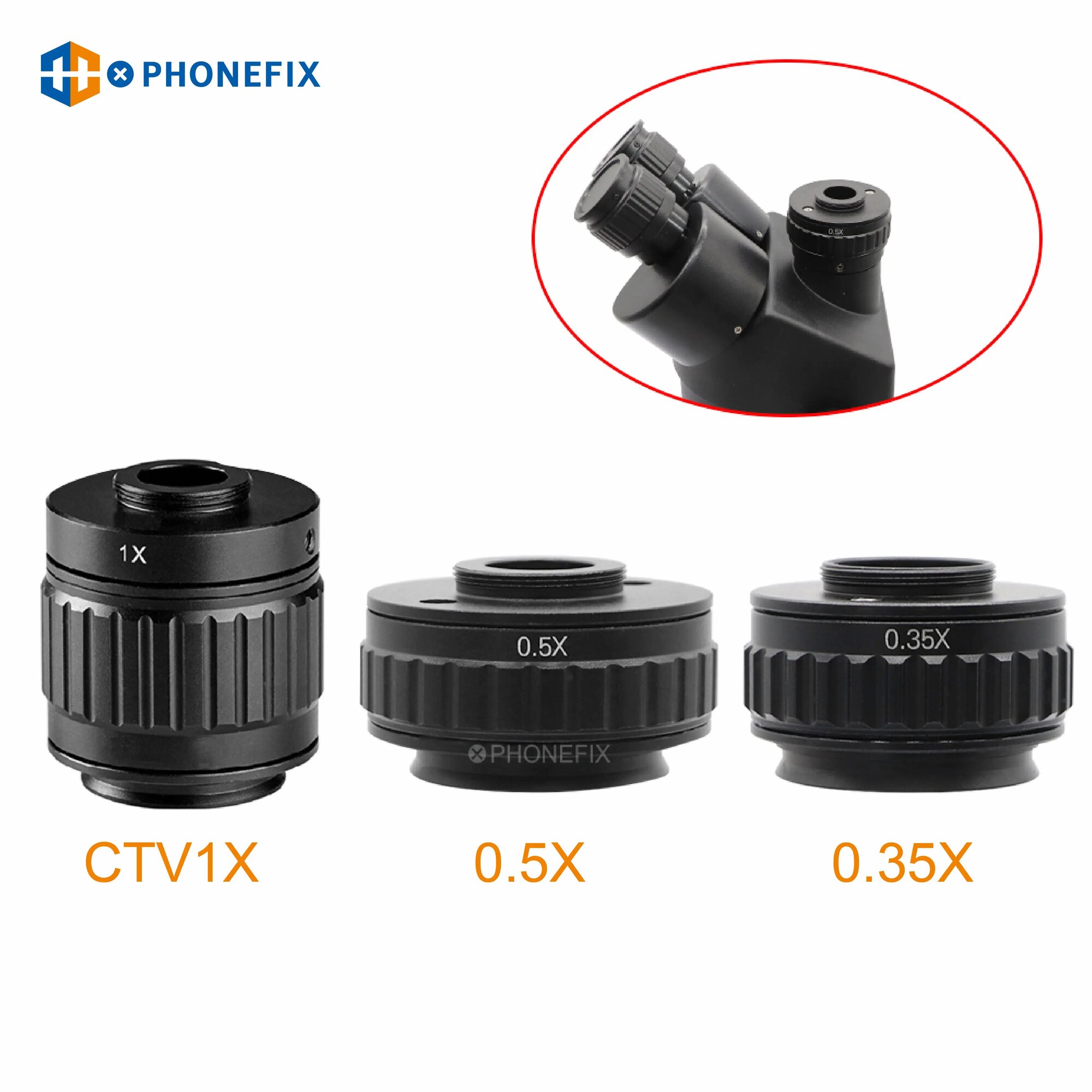 CTV 0.35X/0.5X/1X адаптер кольца для микроскопа Mshiwi CTV 0.35X 0.5X 1X