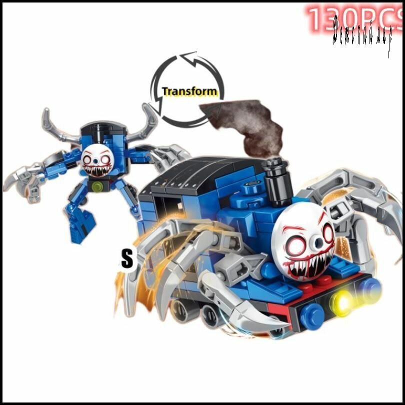 Игровые конструкторы ужасов Чу-Чу Чарльза: Демонический паук-поезд с монстрами-животными фигурками для Рождества, Хэллоуина и подарков