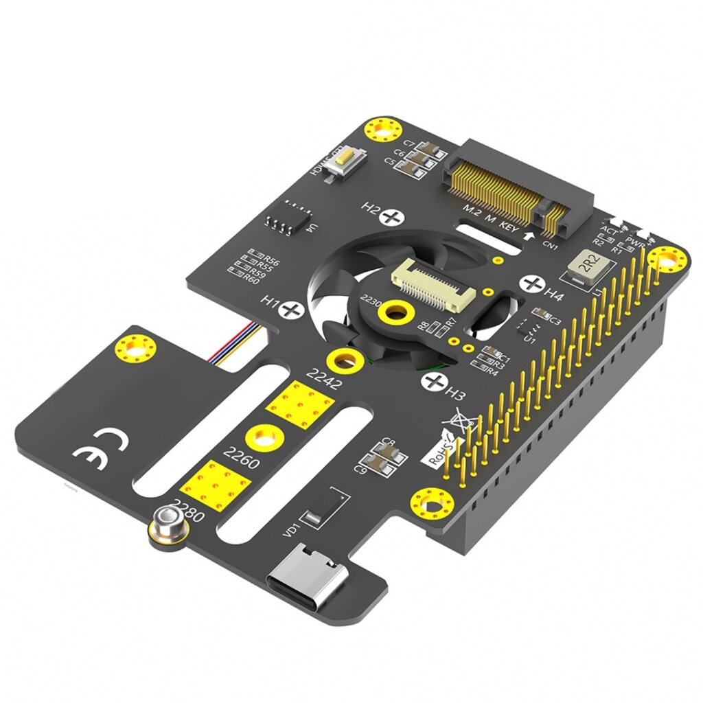 Комбинированный адаптер M.2 NVME-PCIE 3 В 1 С Кулерами Вентилятором и Светодиодом Автоматического изменения Цвета Простой в Использовании Адаптер для Карт расширения