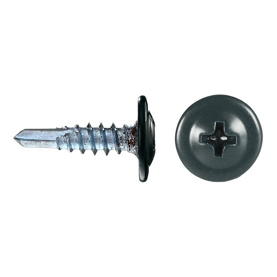 Саморезы клопы 16x4,2 мм с буром (200 шт.) серый RAL 7024