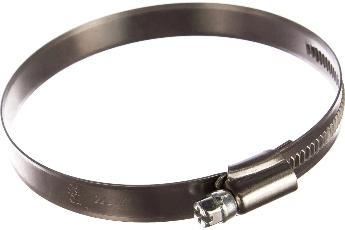 Червячный хомут JTC 70-90 мм из нержавеющей стали, ширина ленты 12 мм, код ZN90