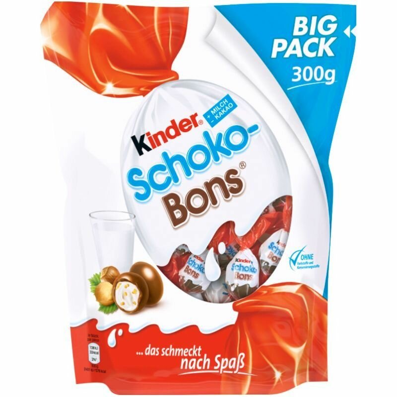 Конфеты Kinder Schoko-Bons/Шоко-Бонс с молочно-ореховой начинкой, 300 гр. (Германия)