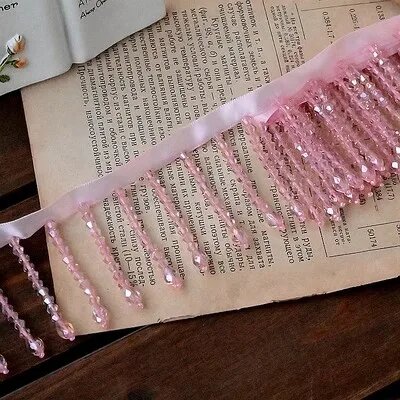 Бахрома из полиэстера/нейлона для рукоделия 45 м Розовый, pink