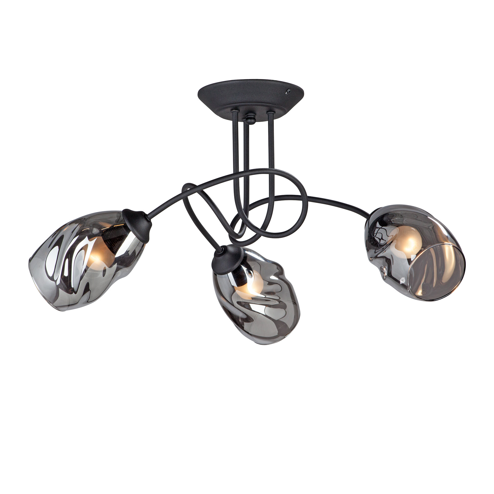 Люстра потолочная Vitaluce V4939-1/3PL, 3 лампы, E27 макс. 40Вт, 9 м2, цвет чёрный матовый. %Распродажа!%