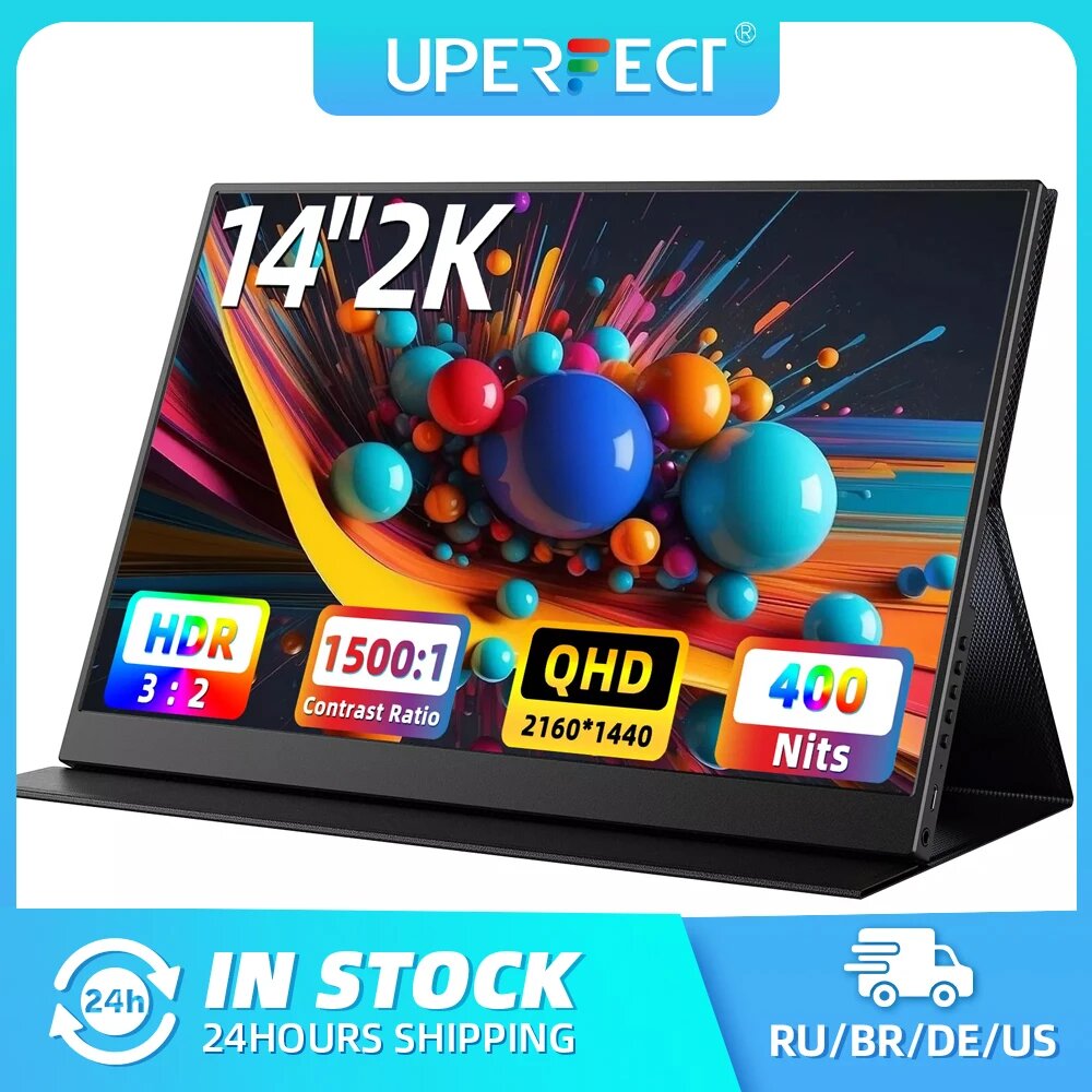UPERFECT 14" 2K Портативный Монитор Европейская вилка (EU Plug)