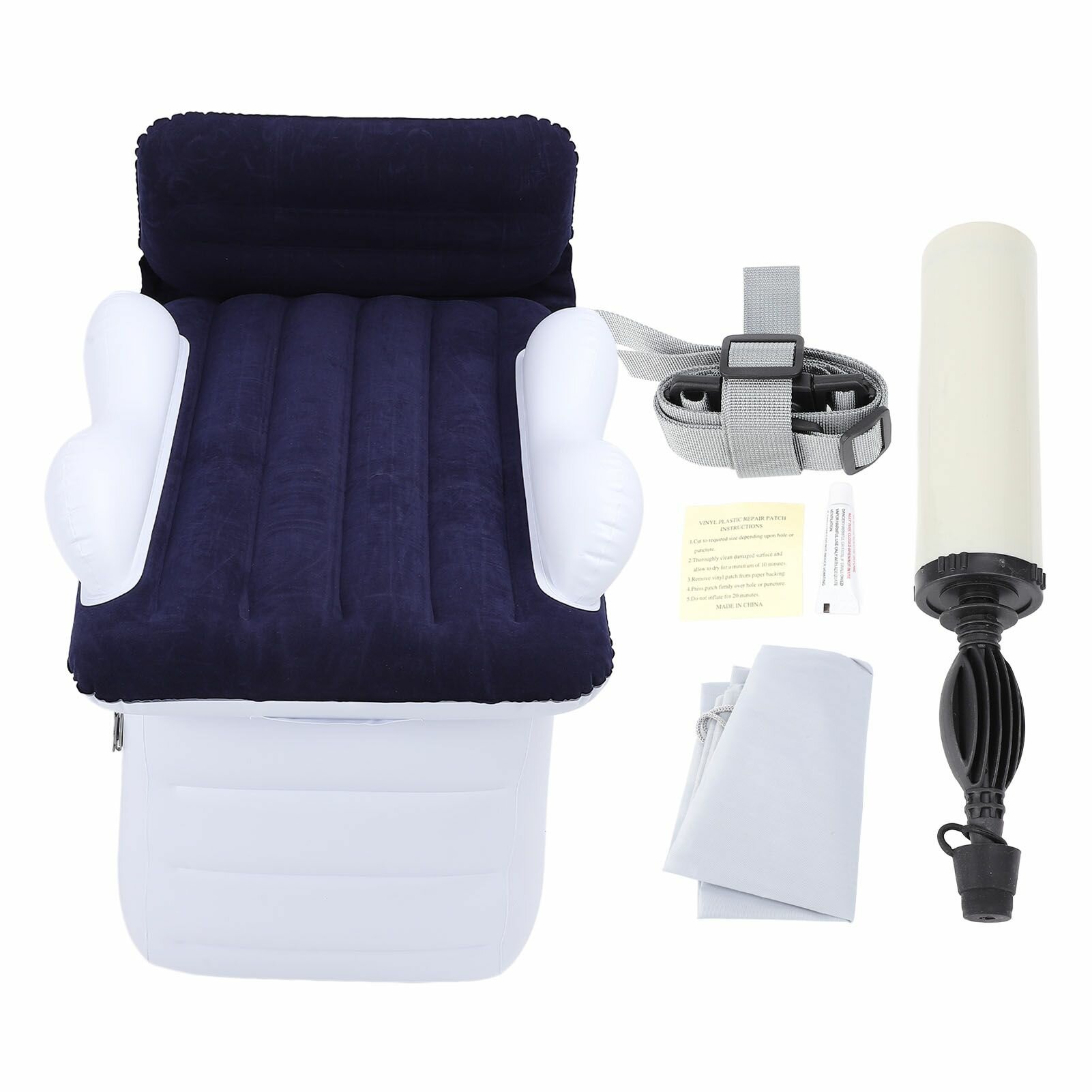 Надувная детская кровать-самолет, быстро надуваемая, герметичная, портативная, удлиняющая, для сидений скоростных поездов, автомобилей, темно-синего цвета