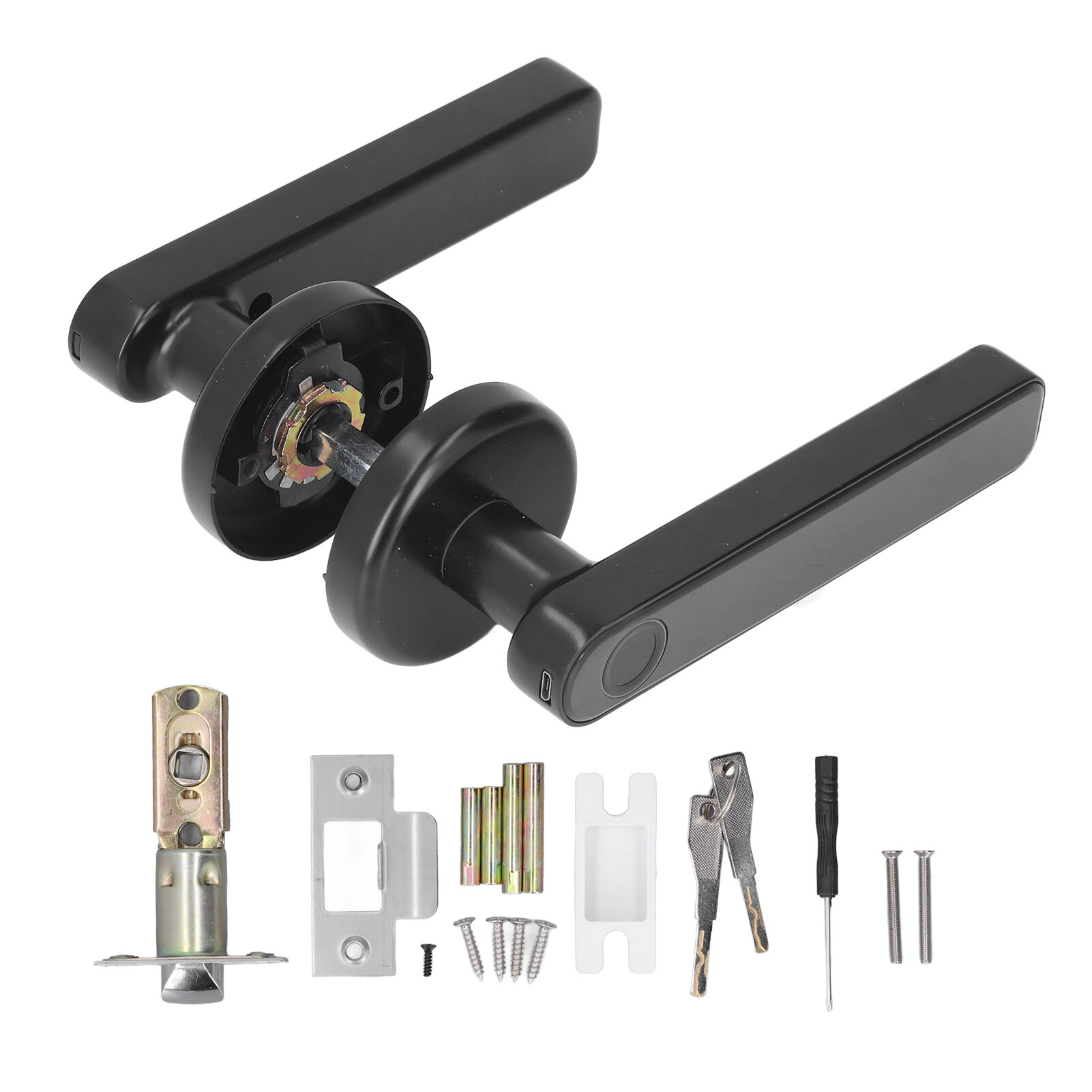 Дверной замок с отпечатком пальца, однорядный электронный пароль, дверь комнаты, умный замок для идентификации отпечатков пальцев, черный