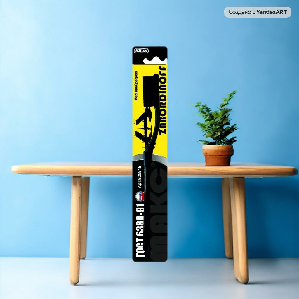 Зубная щетка смарт черная 3в1, средней жесткости, Россия