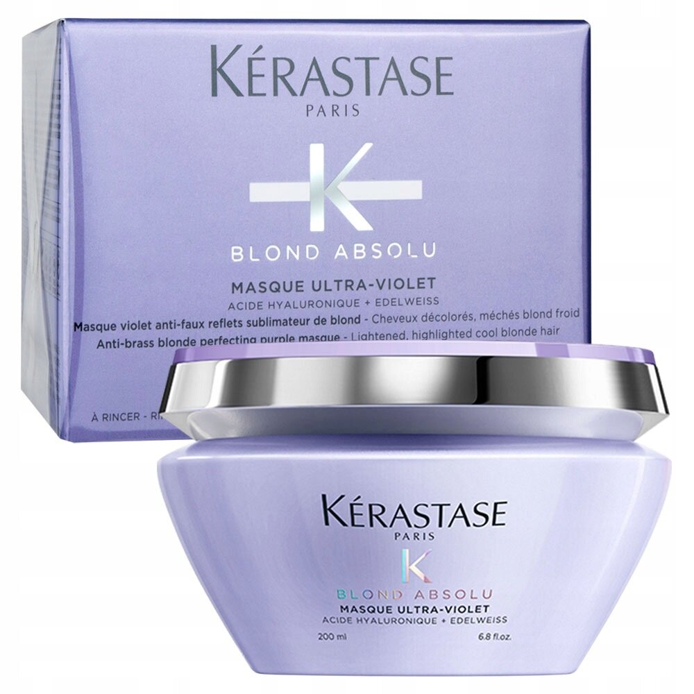 Kerastase Blond Absolu Ultra-Viole Питательная фиолетовая маска для волос, нейтрализующая желтые тона, 200 мл