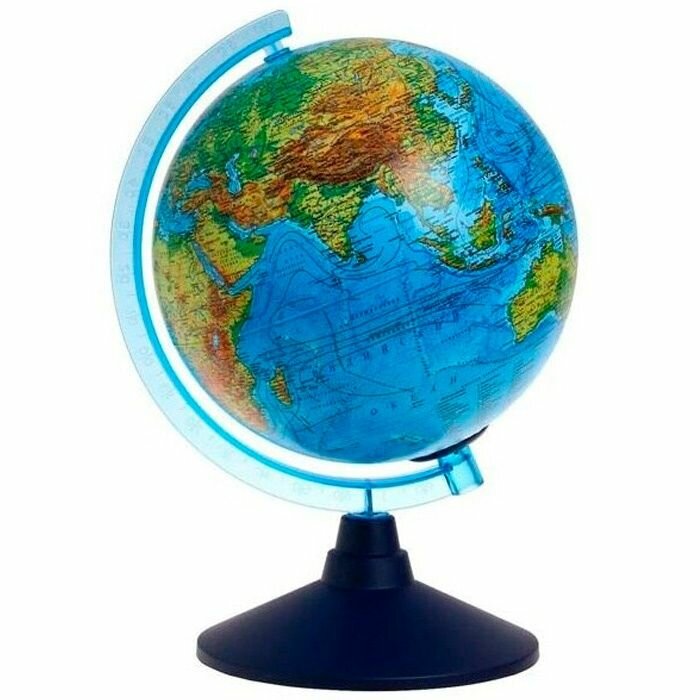 Глобус интерактивный Globen физико-политический, d 210 мм, с подсветкой, работает от батареек (INT12100299)