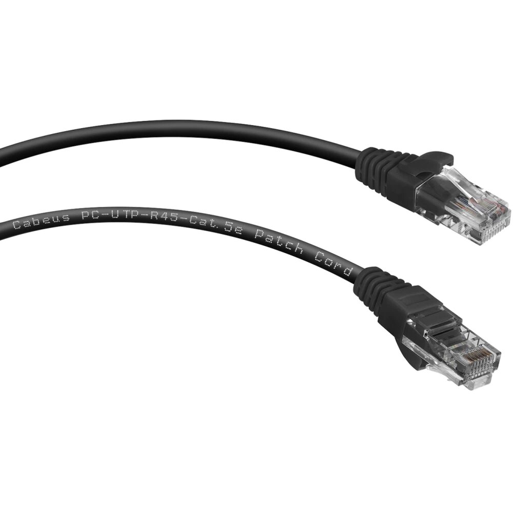 Патч-корд Cabeus 1.5м (PC-UTP-RJ45-Cat.5e-1.5m-BK)