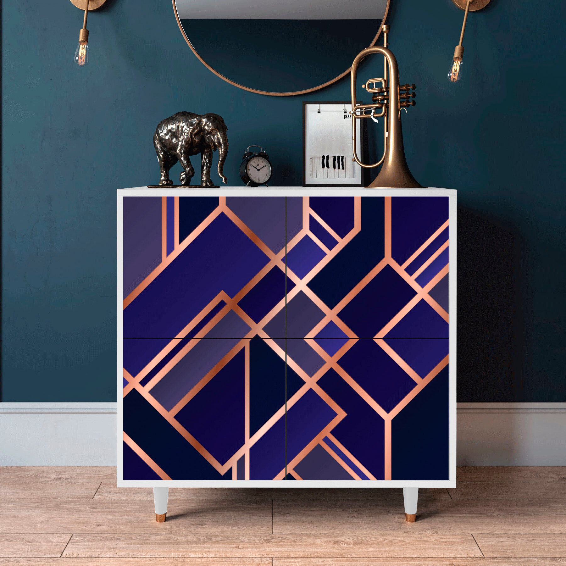 Комод - STORYZ - BS3 Aquamarine Getsby, Размер - 94 x 96 x 48 см, Цвет корпуса - Белый