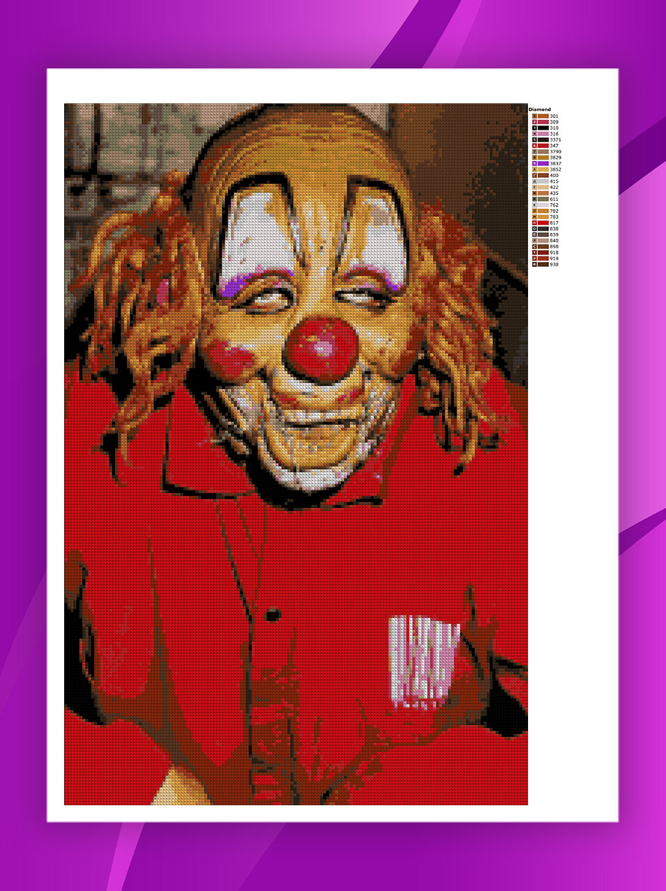 Алмазная мозаика без подрамника - вышивка Slipknot - Шон Крейен 40 х 60 см