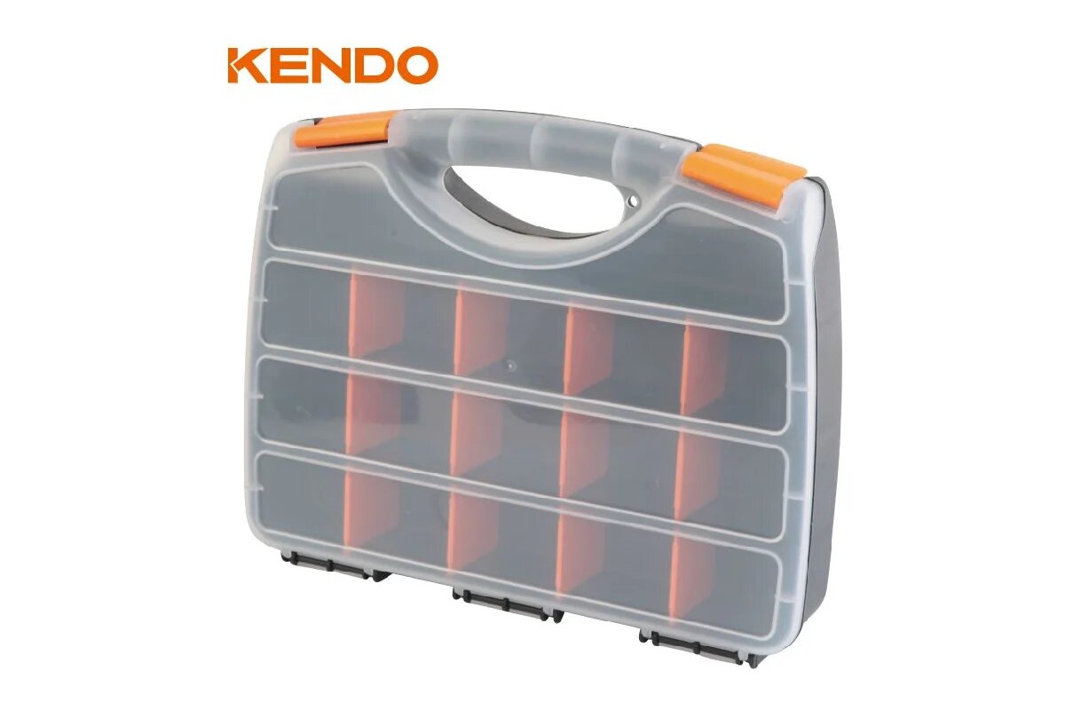 Кейс‑органайзер для инструментов KENDO 320x255x60 мм, пластик, прочный и удобный для хранения гаечных ключей и отверток