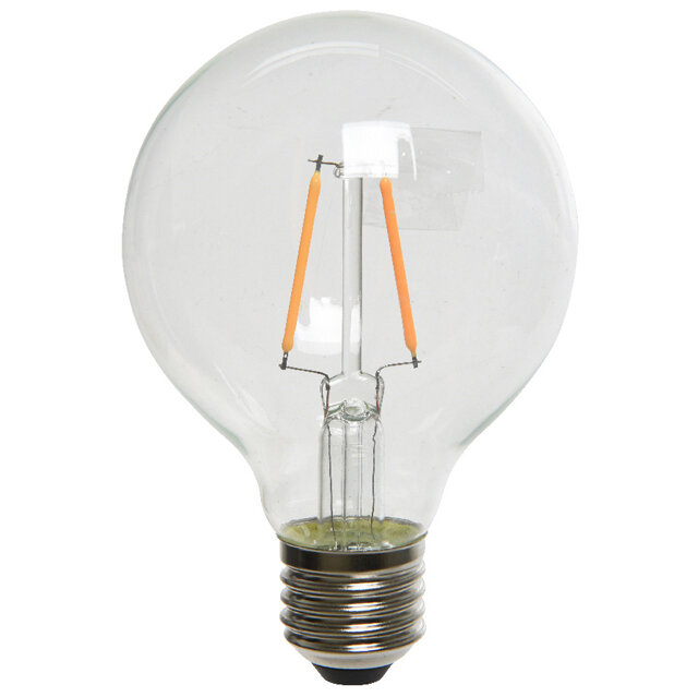 Светодиодная ретро лампа G80 2W E27 прозрачная, Kaemingk, 484571