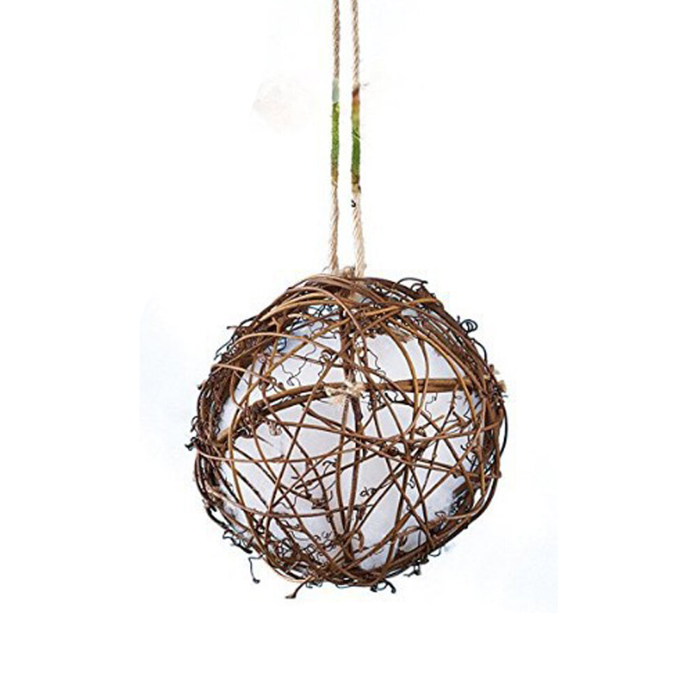 Дом для птиц вручную изготовленный из в, шар, гнездо для колибри, материал для гнездования птиц, для диких птиц, для помещений/улицы, декор для деревьев, 1 шт/2 шт, коричневый, в, хлопок, диаметр шара 100 мм