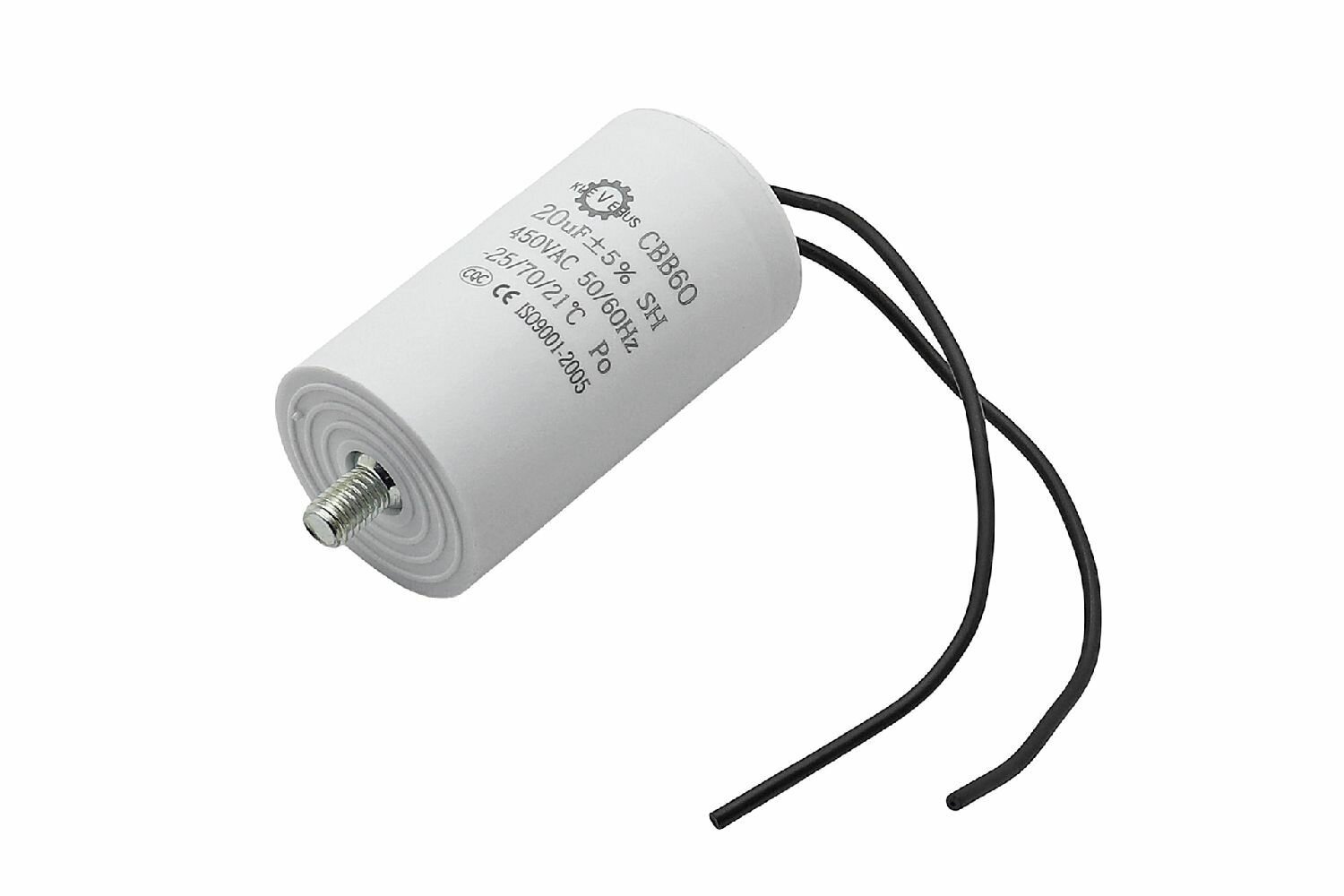 Конденсатор пусковой CBB60 20UF 450V (50/60Hz) гибкие выводы
