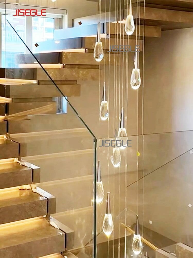 Потолочная двухуровневая лестничная люстра