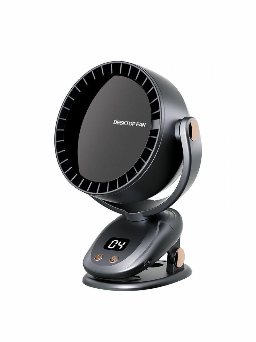 Вентилятор безлопастный, USB, с зарядкой Type-C, 6 скоростей, 36дБ, 10Вт, черный