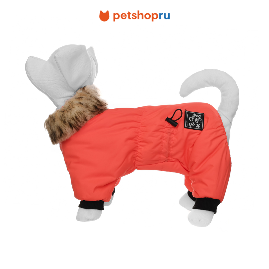 Комбинезон утепленный на молнии для девочки, коралловый размер XXL, длина 36 см