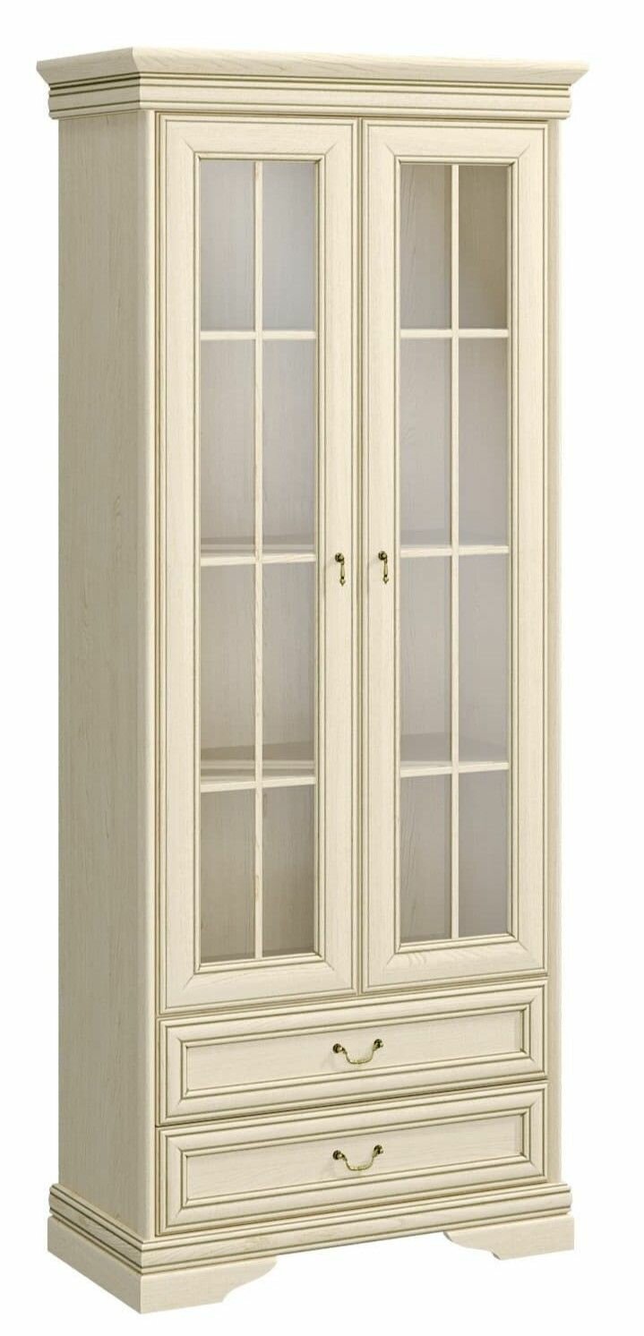 Шкаф витрина Владимирская мебельная фабрика "София", ЛДСП, дуб седан, 86х41х207 см