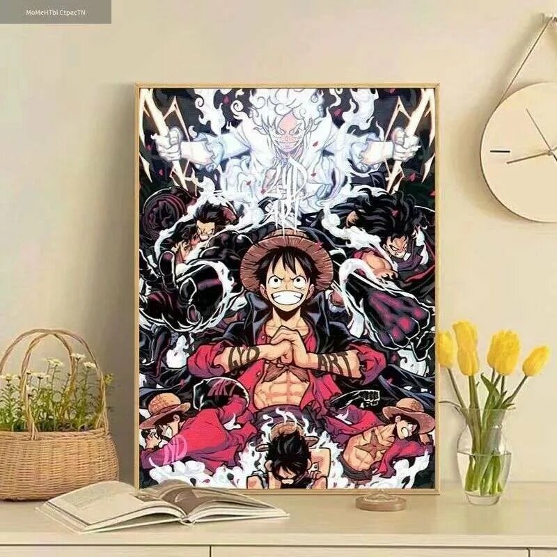Картина По Номерам, Аниме One Piece/Ван-Пис, Nika Luffy/Ника Луффи, Декоративная роспись 30x40cm