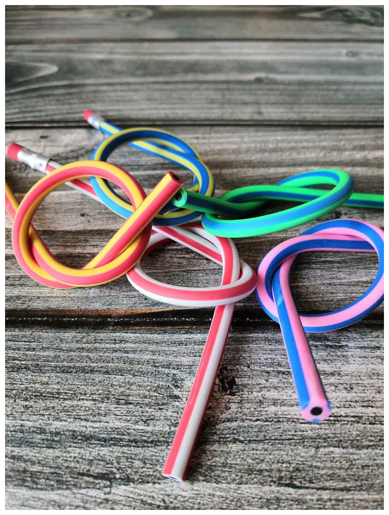 Карандаш гибкий простой гнущийся Гигант 30 см, набор 5 шт, с ластиком, антистресс, мягкий, подарочный набор ребенку