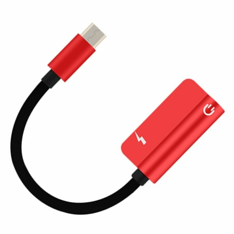 Подходит для Xiaomi / Huawei Type c с гарнитурой "два в одном" 3,5 мм прослушивания песен и разговоров конвертер быстрой зарядки красный