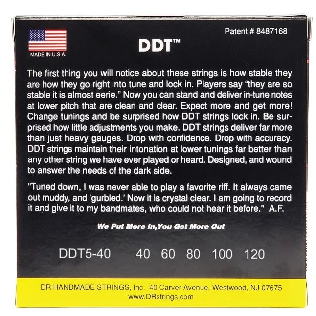 Струны для бас гитары 5 струн DR String DDT5-40 — фото 1