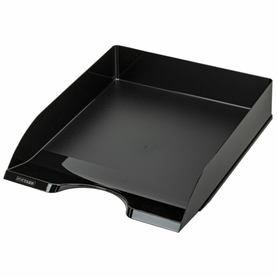 Лоток горизонтальный для бумаг "Дельта", А4 (315х250х60 мм), черный, ЛТГ-30460, 235658