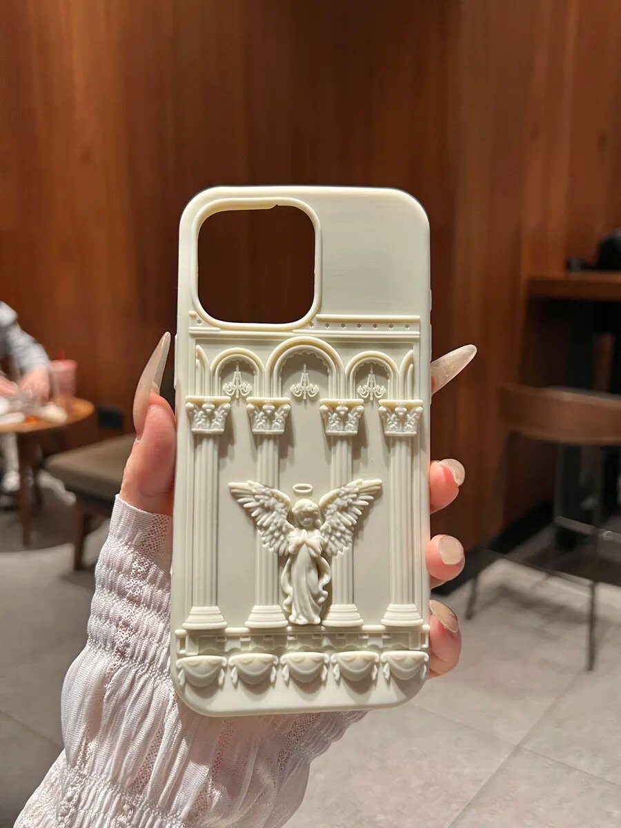 Чехол "О'Кейси", для iPhone 16 Pro Max, с принтом ангела, белый