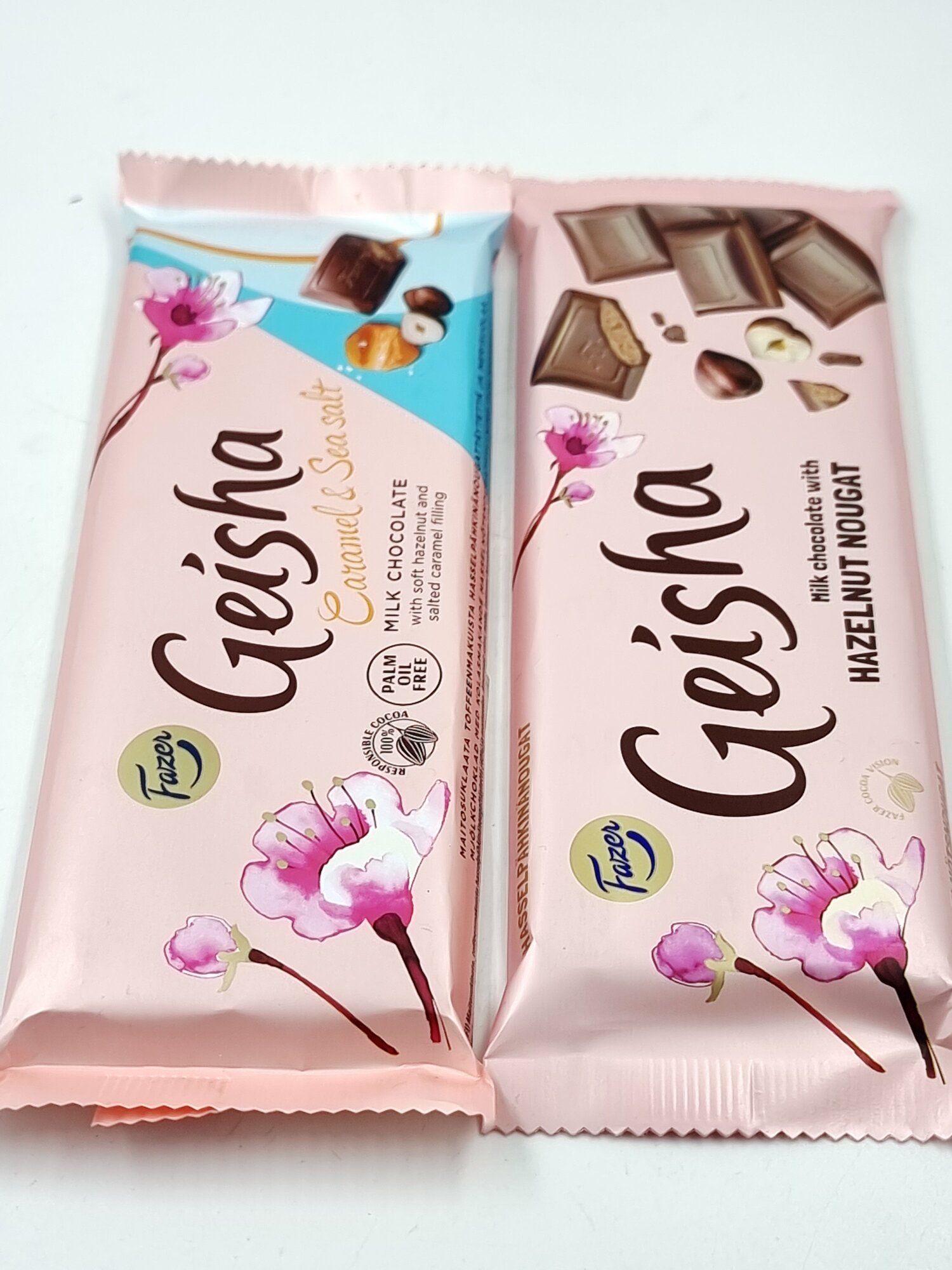 Fazer набор молочного шоколада Geisha с начинкой из тертого ореха и соленой карамелью (2 шт. по 100 г) 200 г (Финляндия)