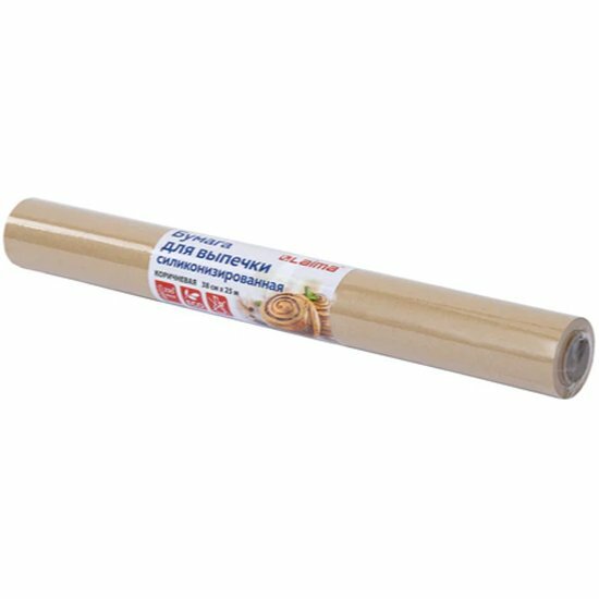 Бумага для выпечки силиконизированная Laima , пергамент 38 см х 25 м, цвет коричневый, CH, 609583 (609583СН)