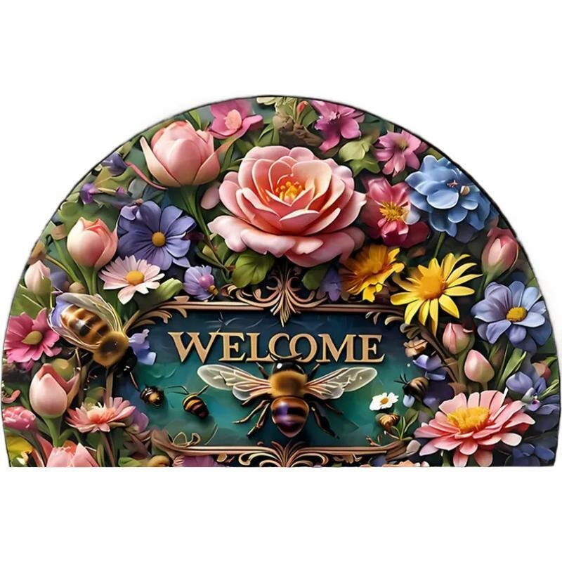 Цветной полукруглый ковер для прихожей, напечатанный на 3D-принтере