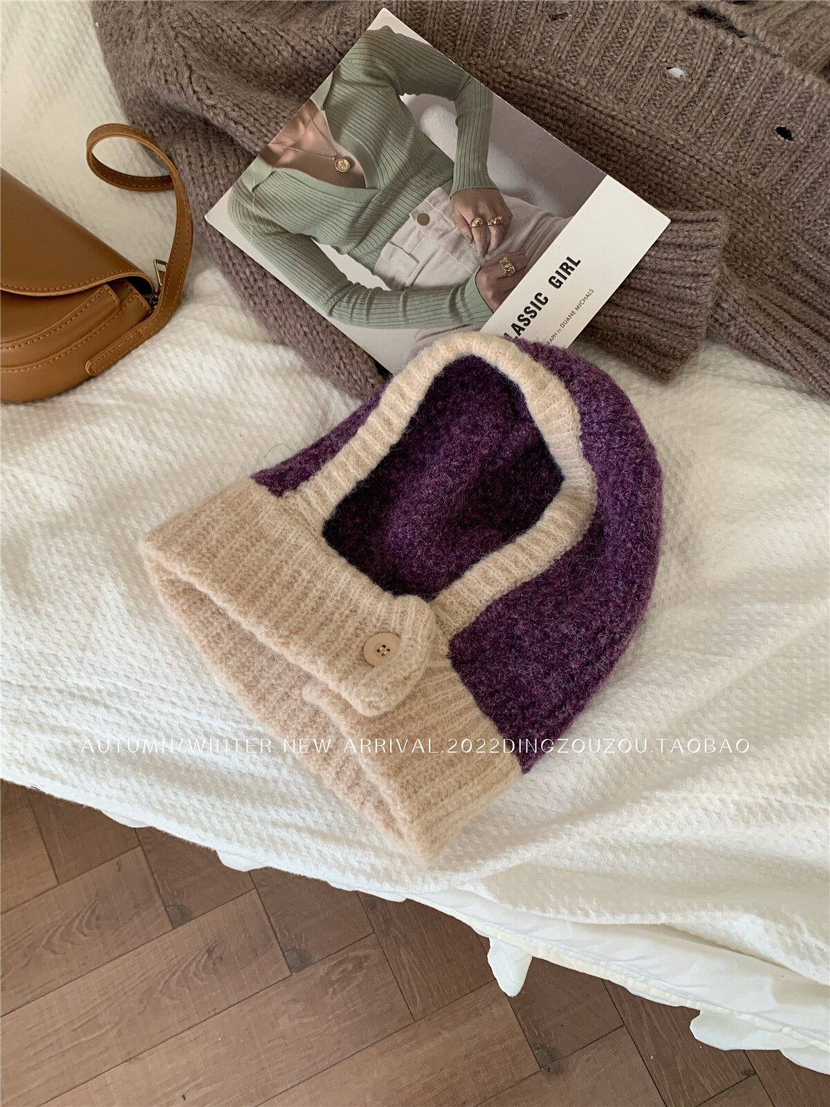 Ding Zouzai Балаклава женская осенне-зимняя теплая шейный шарф цельная вязаная шерстяная шапка защита ушей шляпа Lei Feng