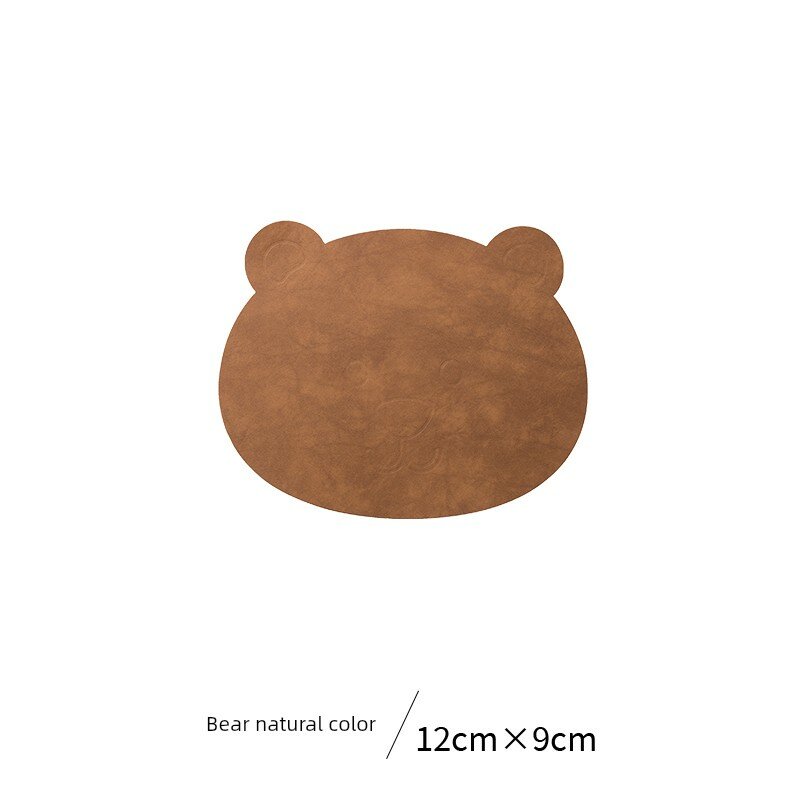 Детские кожаные подставки под горячее из коллекции Danish Lind: милые животные, скандинавский стиль, для обеденного