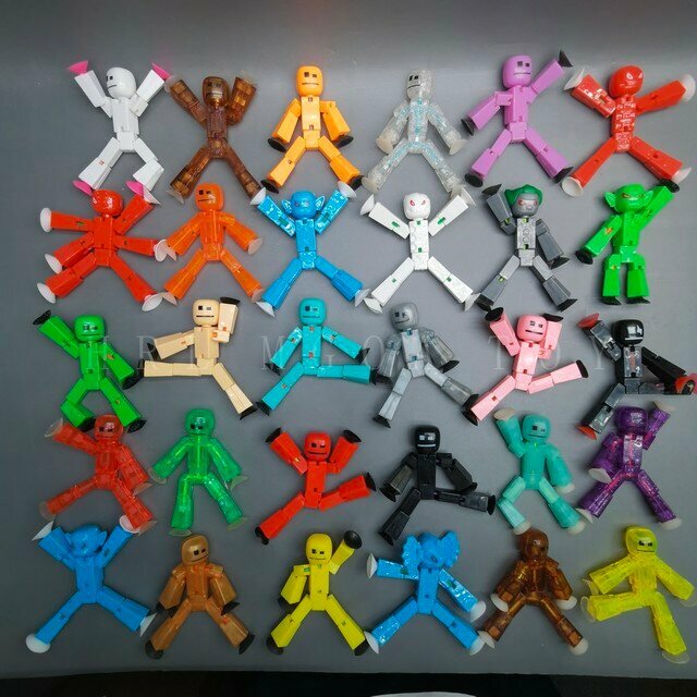 Можно выбрать 8 см Stikbot Sticky Robot Action Toy Фигурки с присоской Деформируемые пластиковые животные Фигурка Stikbo