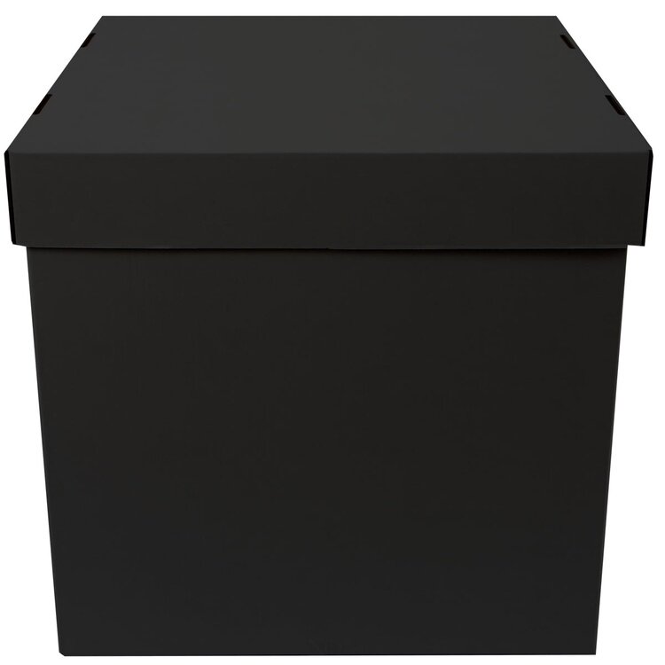 Коробка для надутых шаров КНР 60х60х60 см, черная, плотный картон