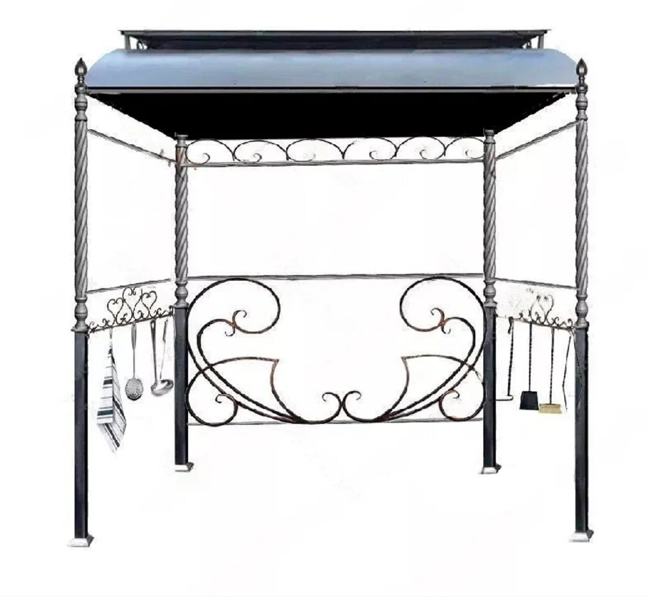 Навес Камилла для мангала, для гриля, цельносварной, 150 х 125 х 235 см